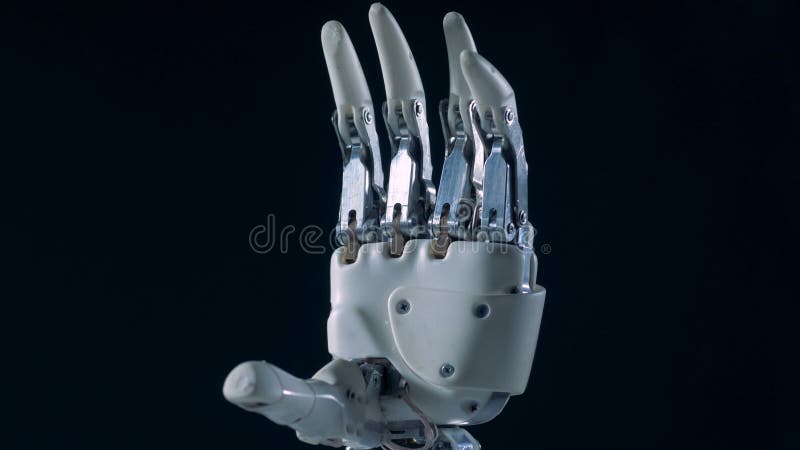 The Cyborg Hand. the Robot Hand Looks Like Human Moving the Finger ...