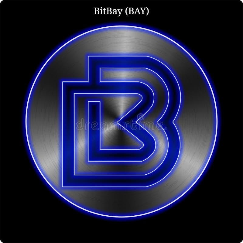 Metal BitBay BAY Coin Witn Blue Neon Glow. Stock Vector - Illustration ...