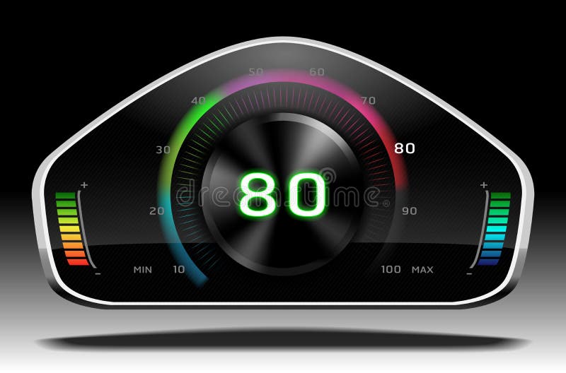 The Metal Black Chrome Rotating Colorfull Light Switch Level for Stock ...