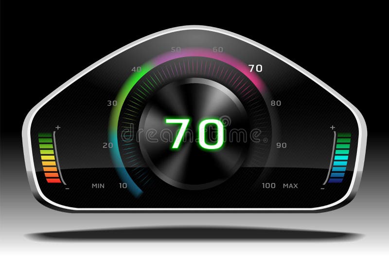 The Metal Black Chrome Rotating Colorfull Light Switch Level for Stock ...