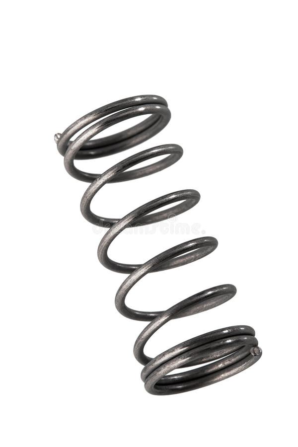 Metal Black Spring, Isolated on a White Background Stock Image - Image ...