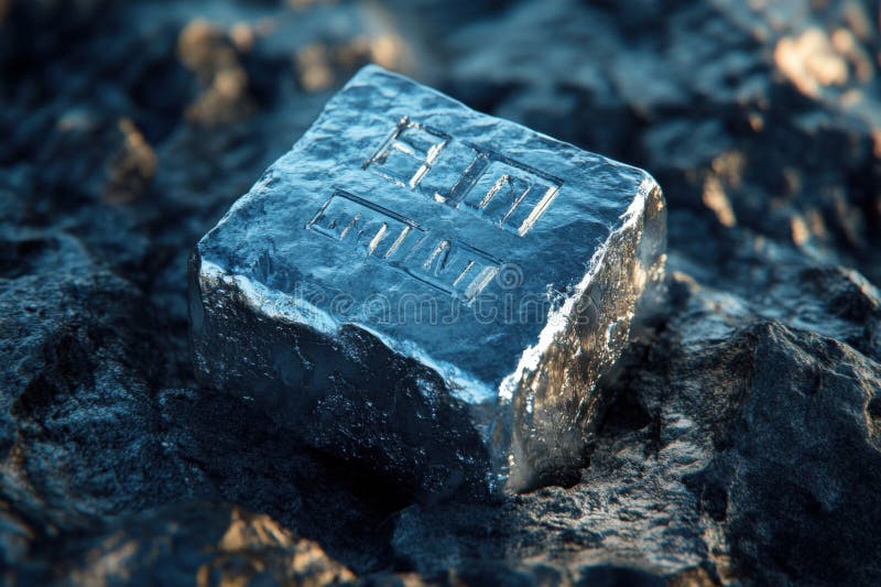 Metal Block on Rocky Surface Stock Photo - Image of element, landscape ...