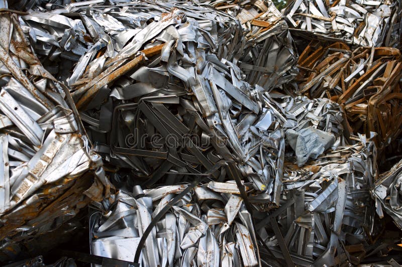 Scrap metal cubes stock photo. Image of environment, flattened - 32514784