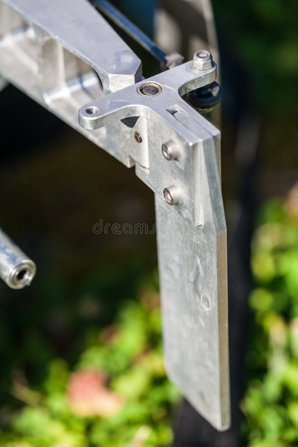 Metal boat rudder stock photo. Image of chrome, daylight - 68934072