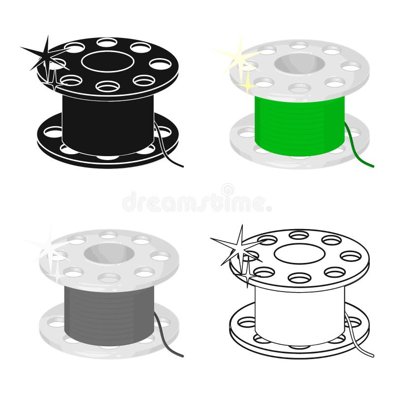 Metal Bobbin For Sewing Sewing And Equipment Single Icon In Cartoon
