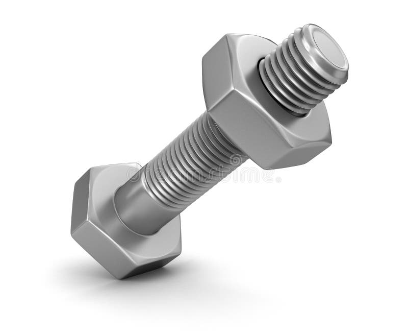 Metal Bolt (clipping Path Included) Stock Illustration - Illustration ...