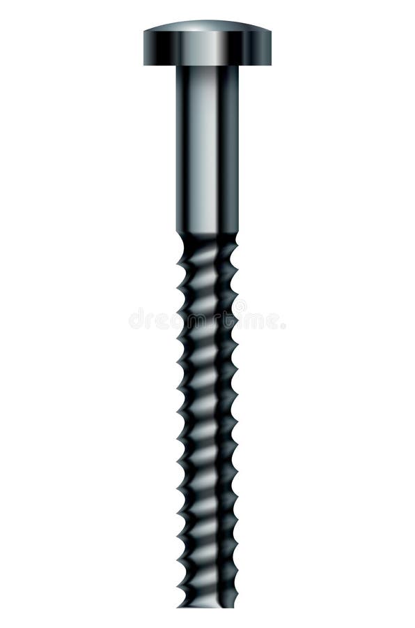 Metal Bolt Side View. Industrial or DIY Element for Fixing Stock Vector ...