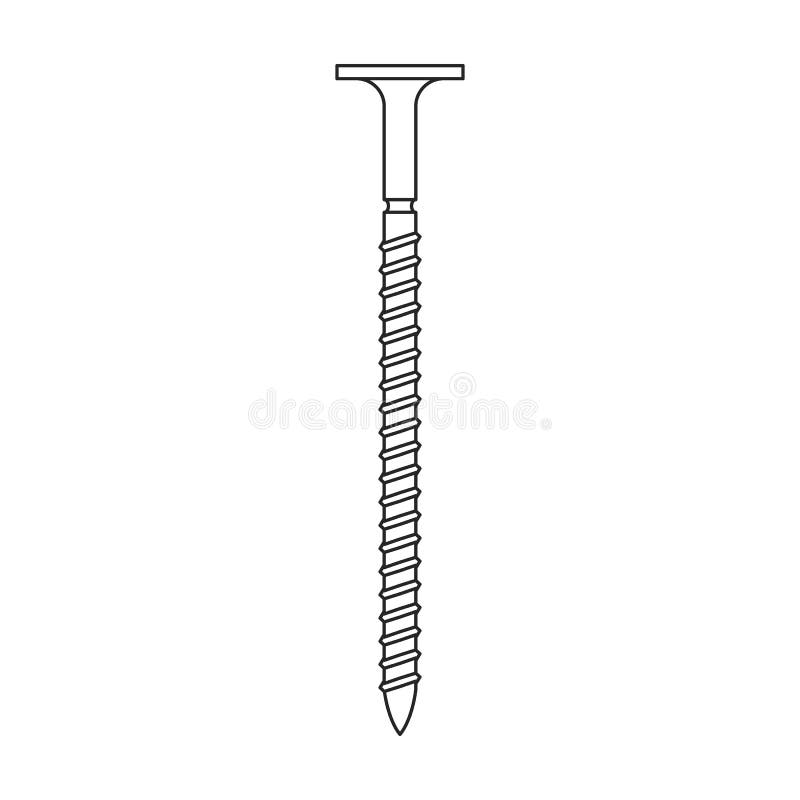 Metal Fasteners Outline Vector Set Icon.Vector Illustration Isolated ...