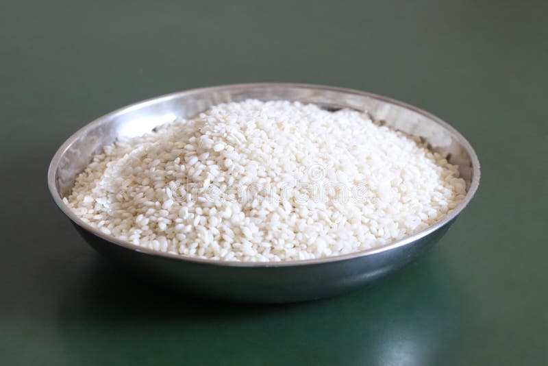 Metal Bowl Full of Raw Rice Stock Image - Image of culinary, food ...
