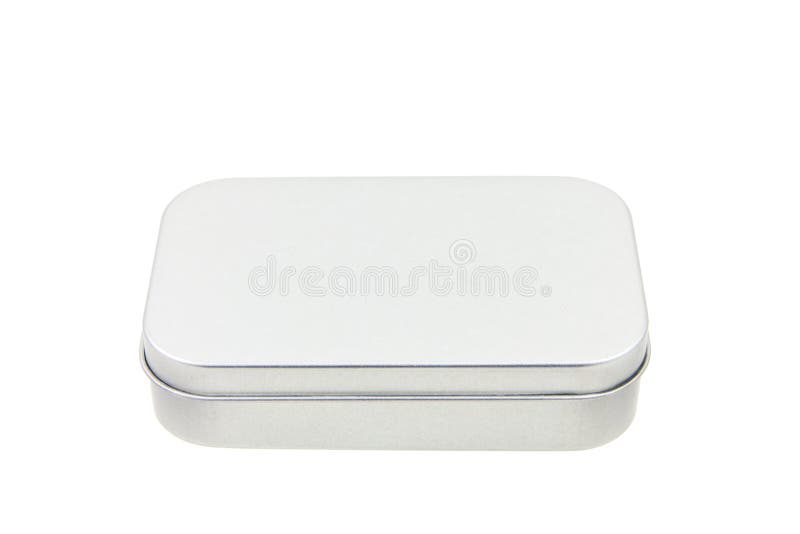 Metal Box Isolated on White Stock Image - Image of aluminum, small ...