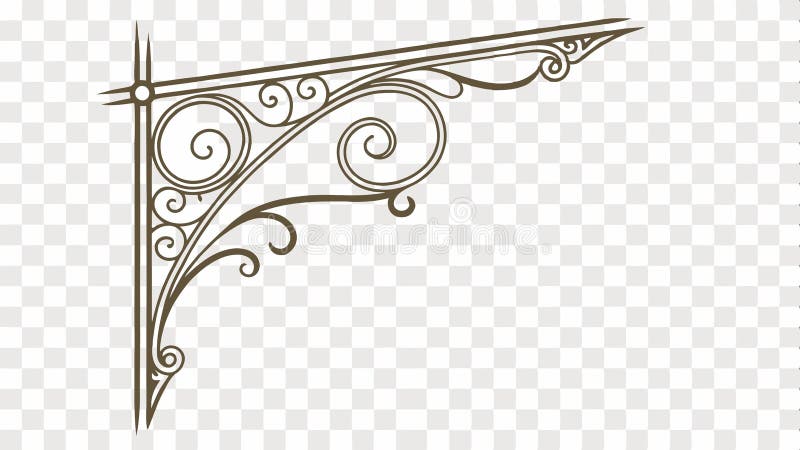 Metal Bracket Design, Ornate Architectural Support Vector Design ...