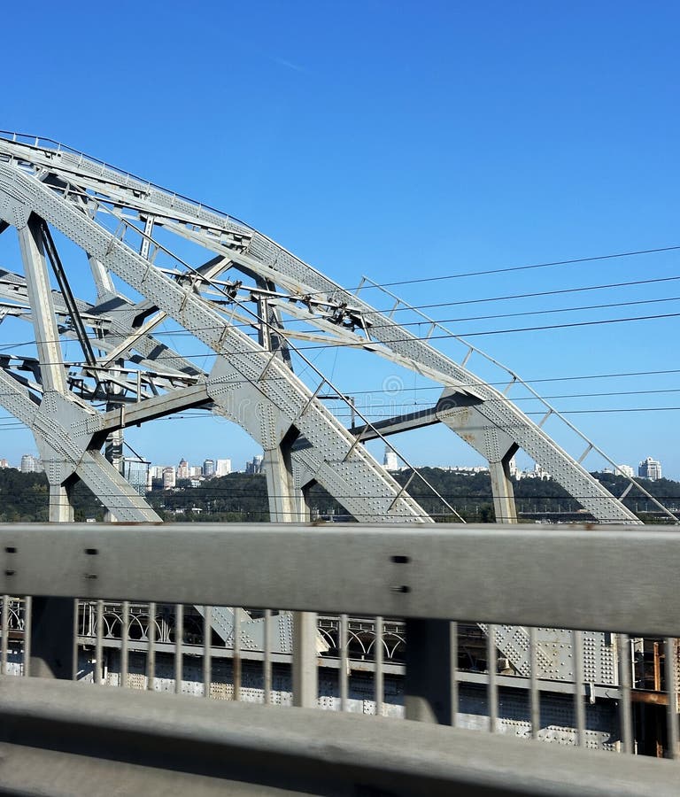 Metal bridge in the city editorial image. Image of transportation ...