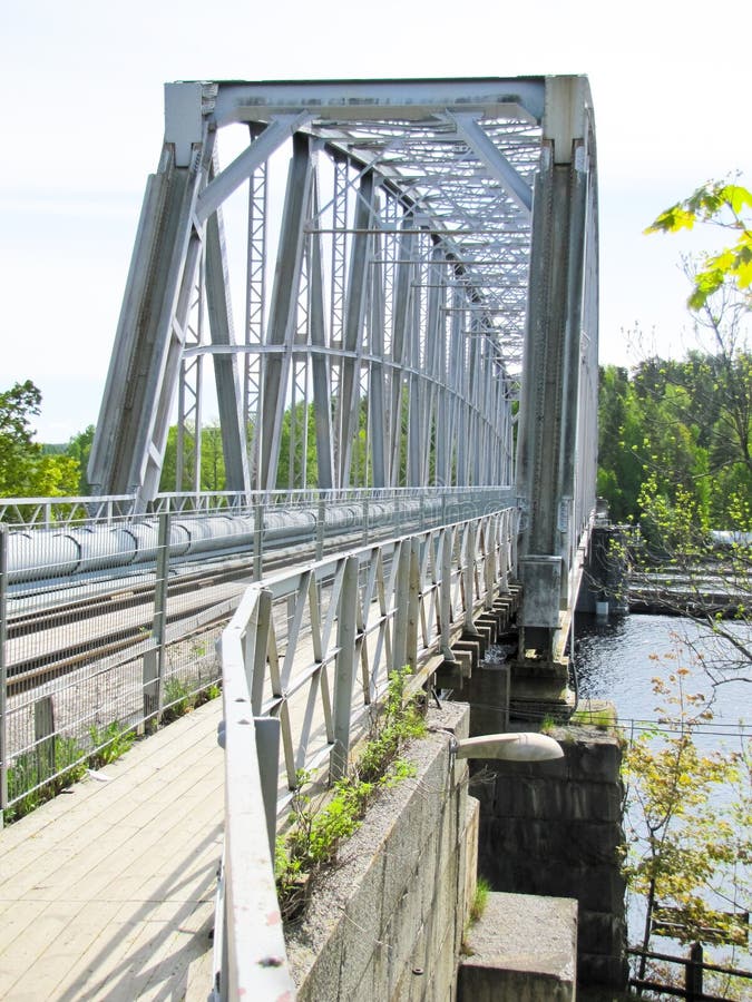 Metal bridge stock image. Image of bridge, road, river - 73748993