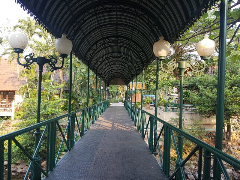 Metal bridge pathway stock photo. Image of park, path - 91507070