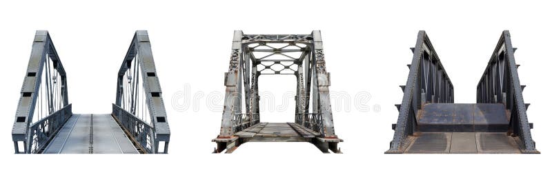 Metal Bridge Set Isolated on Transparent Background. Industrial Steel ...