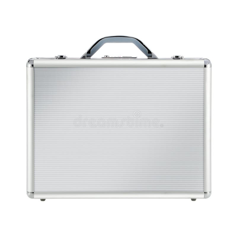 Metal Briefcase Isolated on a White Background Stock Photo - Image of ...