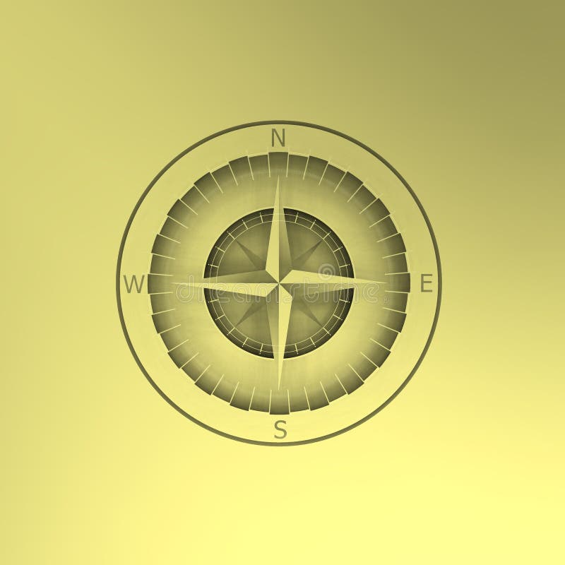 Metal Bright Degraded of Compass Shadows Stock Illustration ...