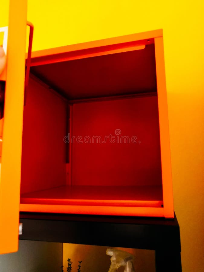 Metal Bright Orange Box, Lockable, for Storage or Transfer of Things ...