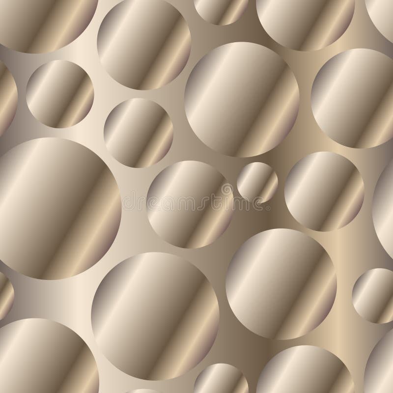 Metal Bronze Gradient Circles Seamless Pattern Stock Vector ...