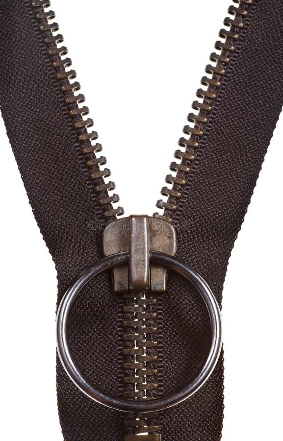 Metal Brown Zip Fastener Close Up Stock Photo - Image of fasten ...