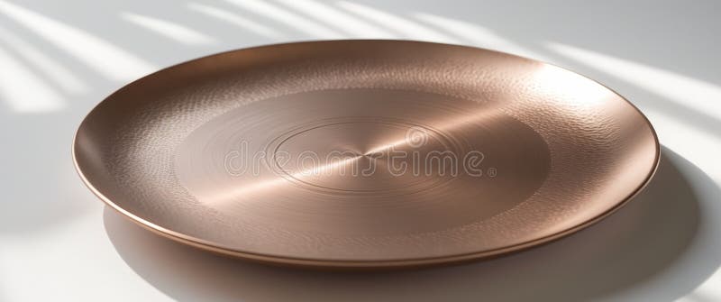 Metal Brushed Bronze Wide Textured Plate. Stock Photo - Image of ...
