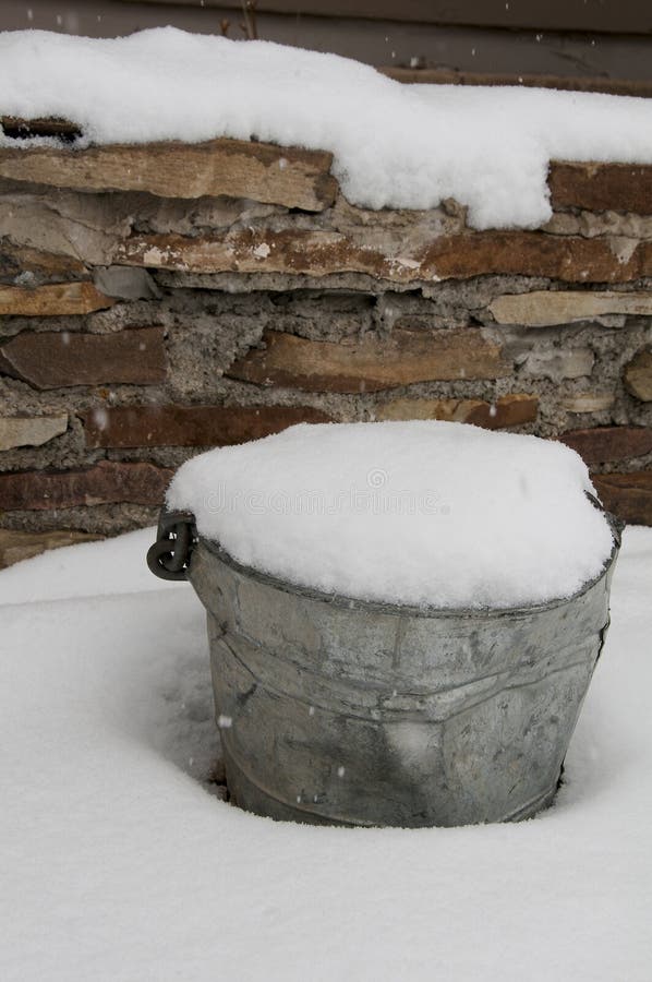 Metal bucket stock photo. Image of dented, build, winter - 51097466
