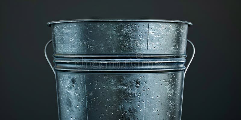 A Metal Bucket with a Handle on it Stock Photo - Image of glass, handle ...