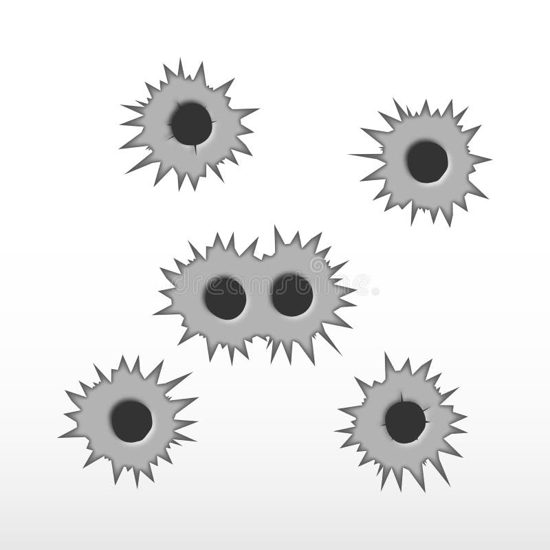 Metal Bullet Hole Vector Illustration Stock Vector - Illustration of ...