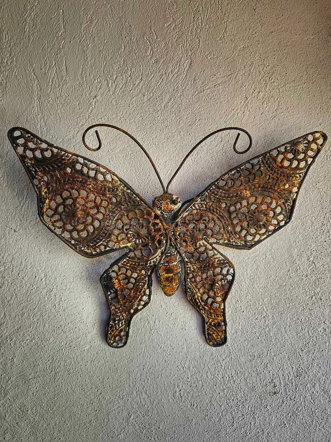 Metal Butterfly As a Wall Decoration in Sighisoara Stock Photo - Image ...