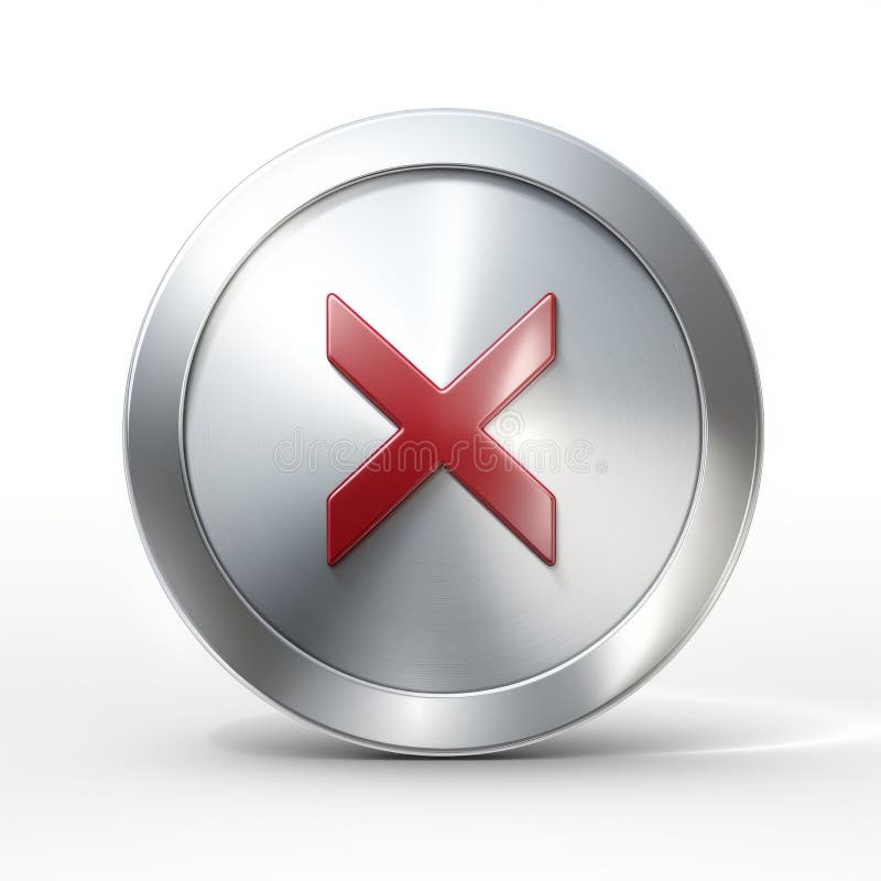 A Metal Button with a Red Cross on it Stock Illustration - Illustration ...