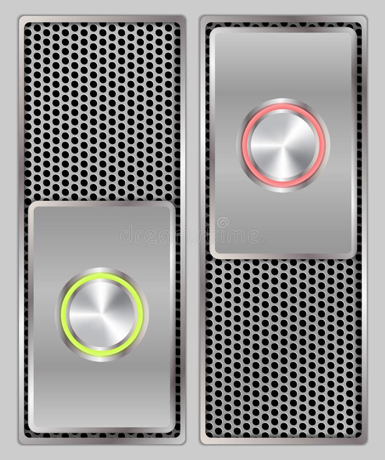 Metal button switch stock vector. Illustration of orange - 32553796