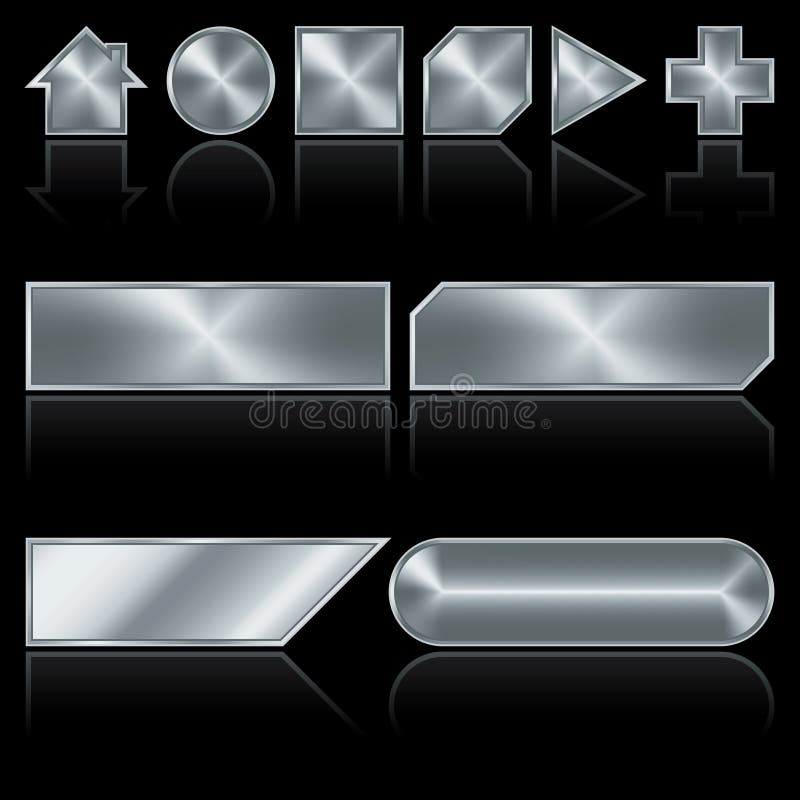 Metal buttons set stock vector. Illustration of golden - 15912098