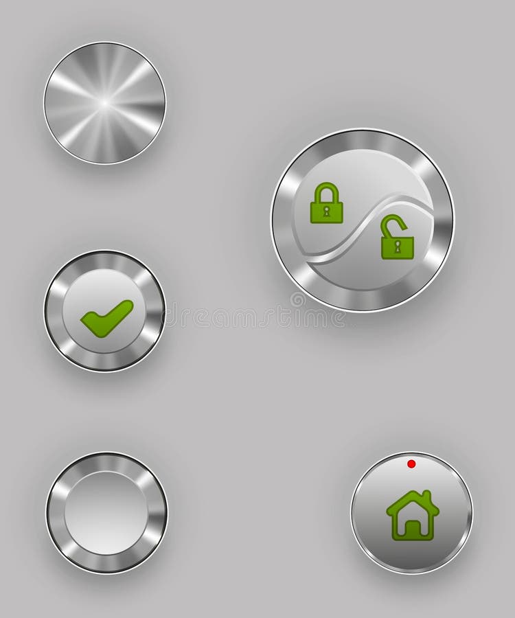 Metallic Website Design Elements Stock Vector - Illustration of basket ...