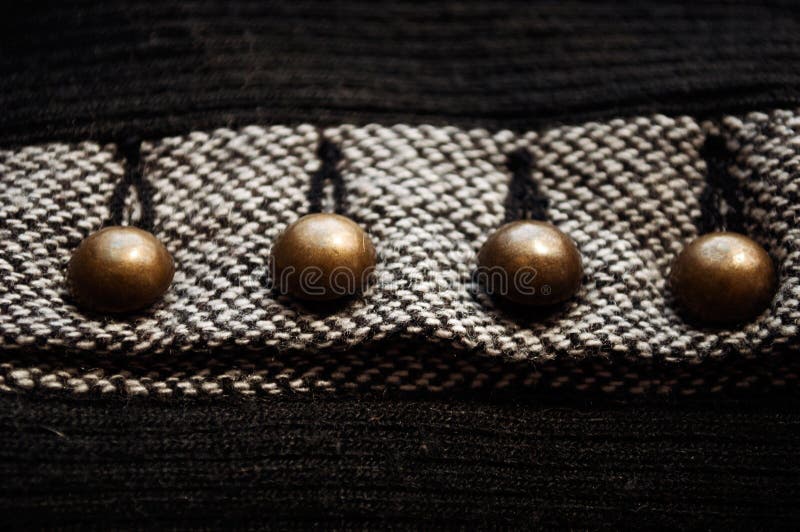 Metal buttons on fabric stock photo. Image of gold, cotton - 79303290