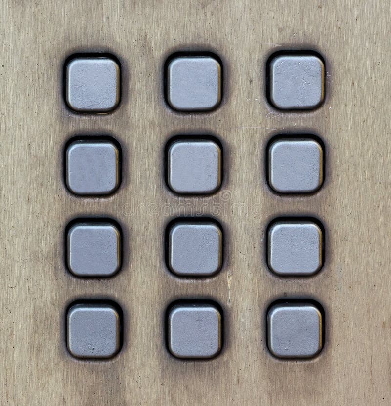 Metal Buttons of a Street Phone Box Stock Image - Image of telephone ...