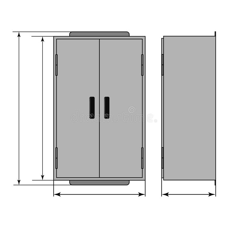 Metal Cabinet. Metal Box. Cabinet Size. Vector Graphics Stock Vector ...