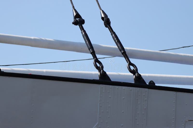 Metal Cable Fasteners on Board the Ship Stock Photo - Image of industry ...