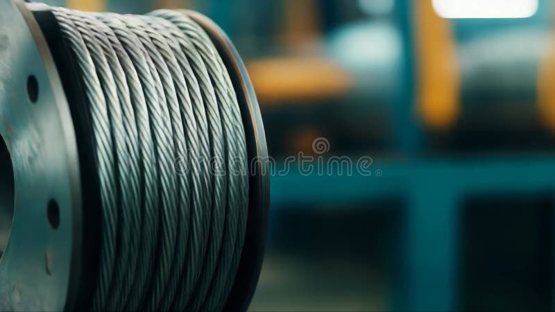 Industrial Machinery Smoothly Winding Metal Cable Onto Large Reel ...