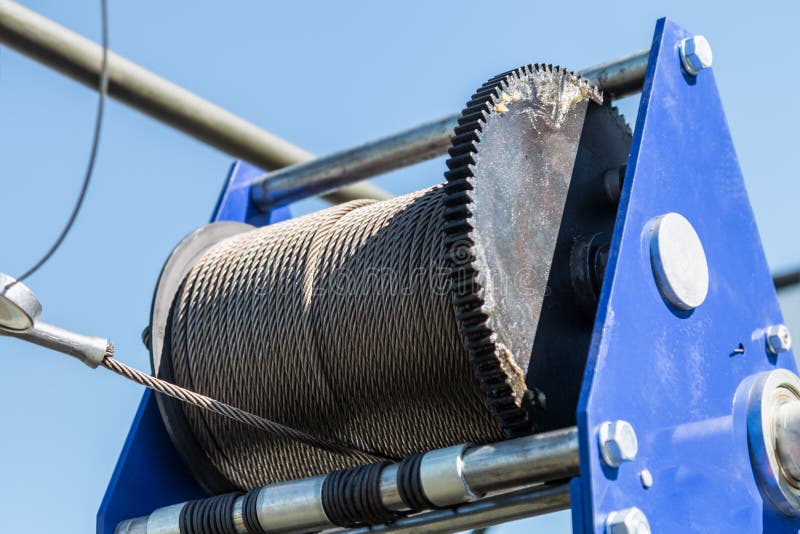 Reel Winch for Fishing Net in Port Stock Image - Image of blue, crane ...