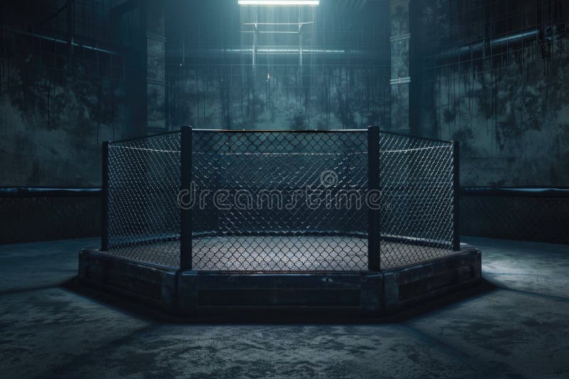 A Metal Cage is Lit Up by a Beam of Light Entering a Dark Room Stock ...