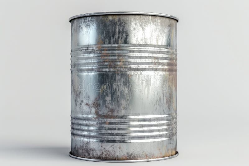 A Metal Can with a Metal Lid Sits on a White Surface, Ready To Be Used ...