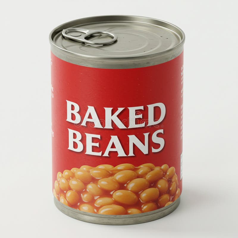 A Metal Can with a Pop-top Lid Features a Red Label Displaying the ...