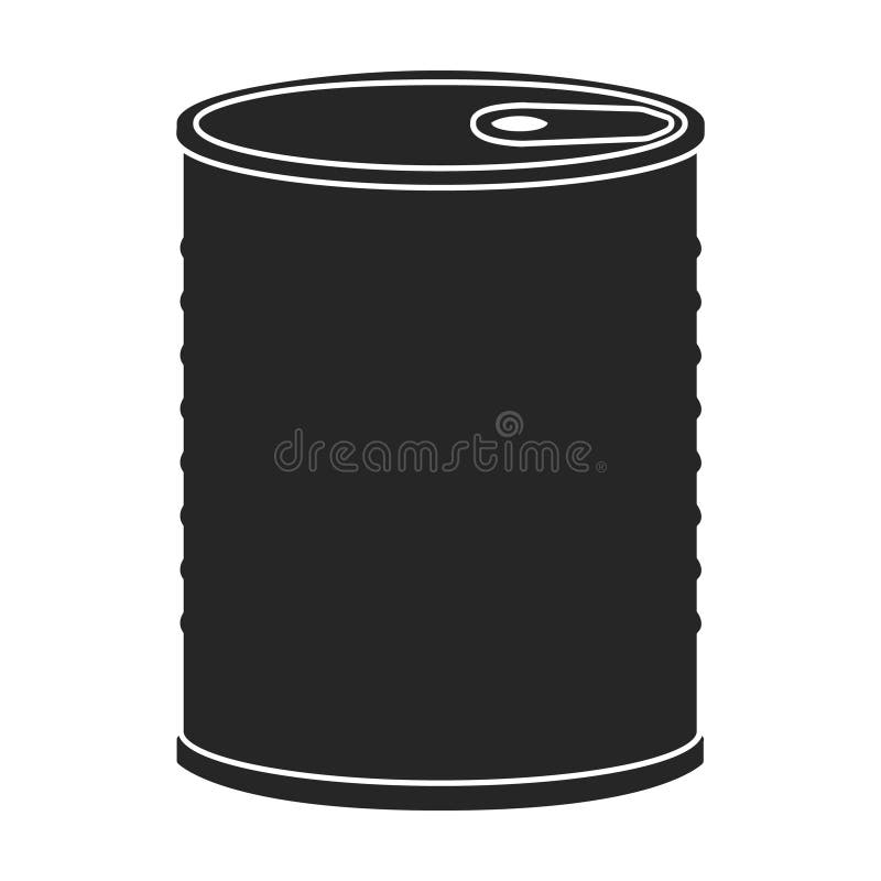 Metal Can Vector Icon.Black Vector Icon Isolated on White Background ...