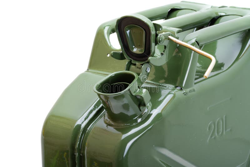 Metal Canister for Gasoline Isolated Stock Image - Image of white ...