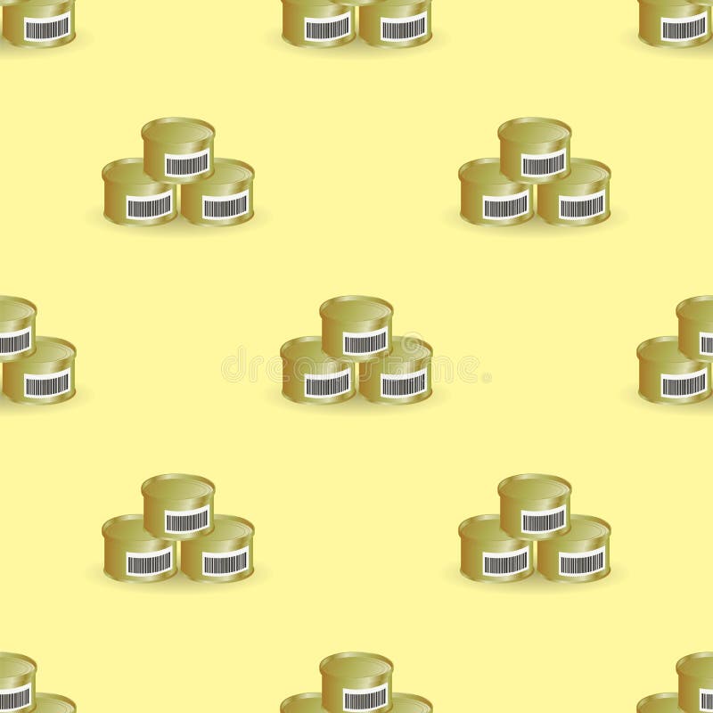 Metal Cans Seamless Pattern Stock Vector - Illustration of design ...