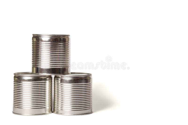 Metal Cans on a White. Metal Cans without Labels Stock Photo - Image of ...