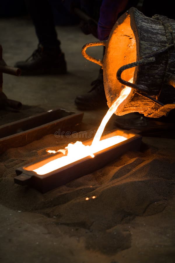 Metal Casting, Casting Factory Stock Image - Image of molten, light ...