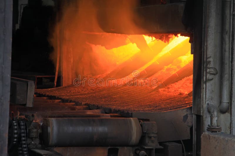 Metal Casting Process with High Temperature Fire Stock Image - Image of ...
