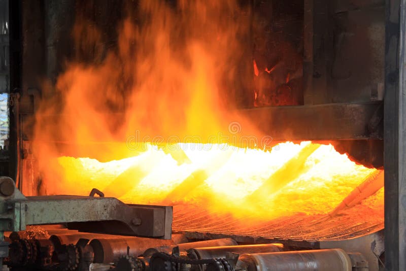 Metal Casting Process with High Temperature Fire Stock Photo - Image of ...