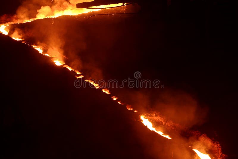 Metal casting process stock photo. Image of dark, flaming - 32959816